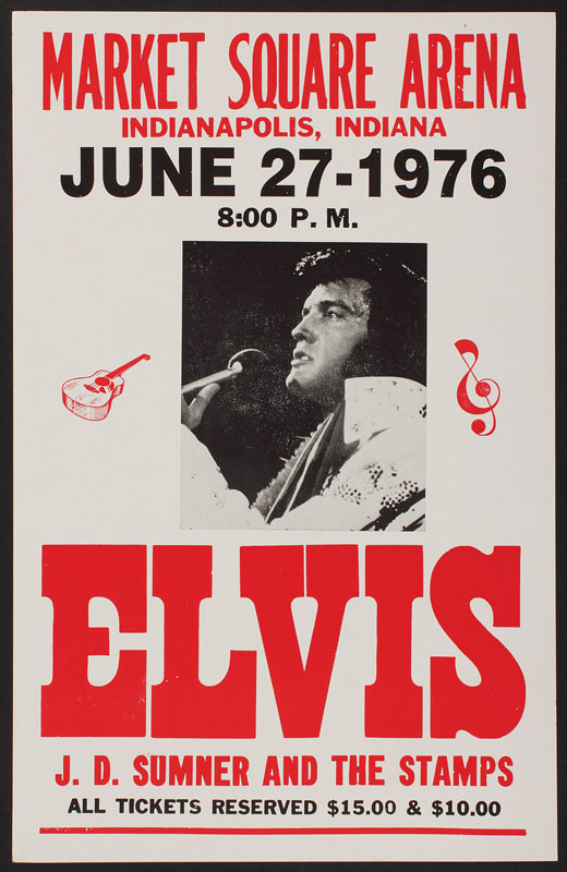 Lot Detail Elvis Presley Market Square Arena Concert Poster