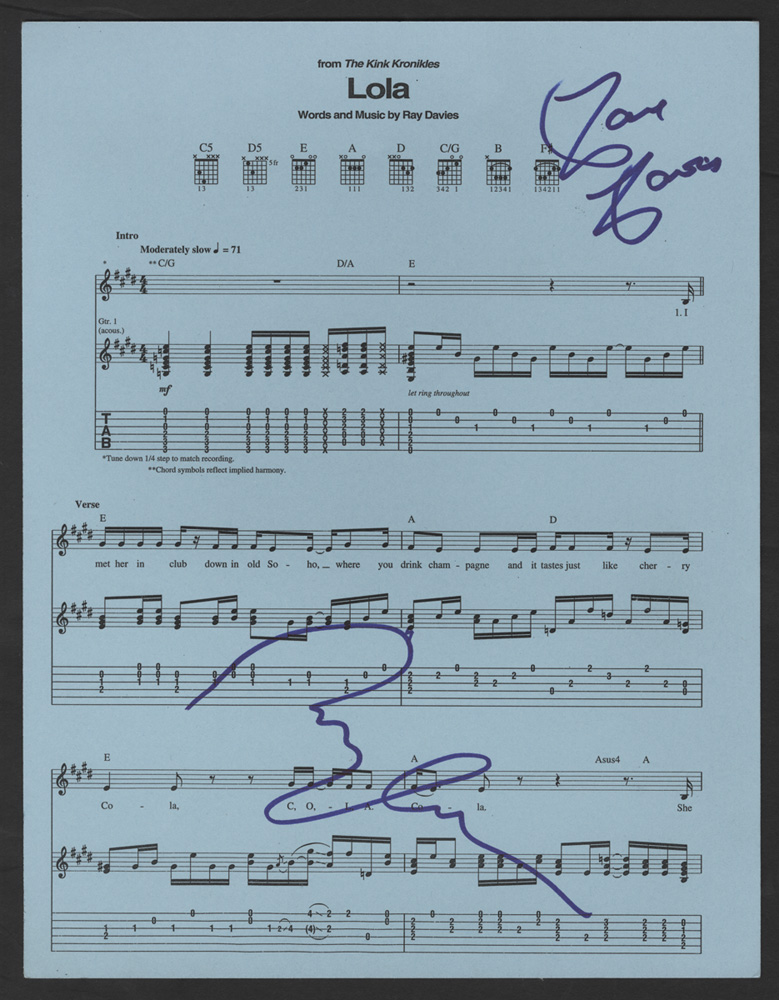 Lot Detail - Kinks Signed Lot Detail - Kinks Signed