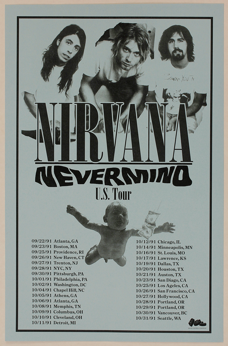 Lot Detail - Nirvana Original 1991 Nevermind U.S. Tour Poster Lot Detail - Nirvana Original 1991 Nevermind U.S. Tour Poster
