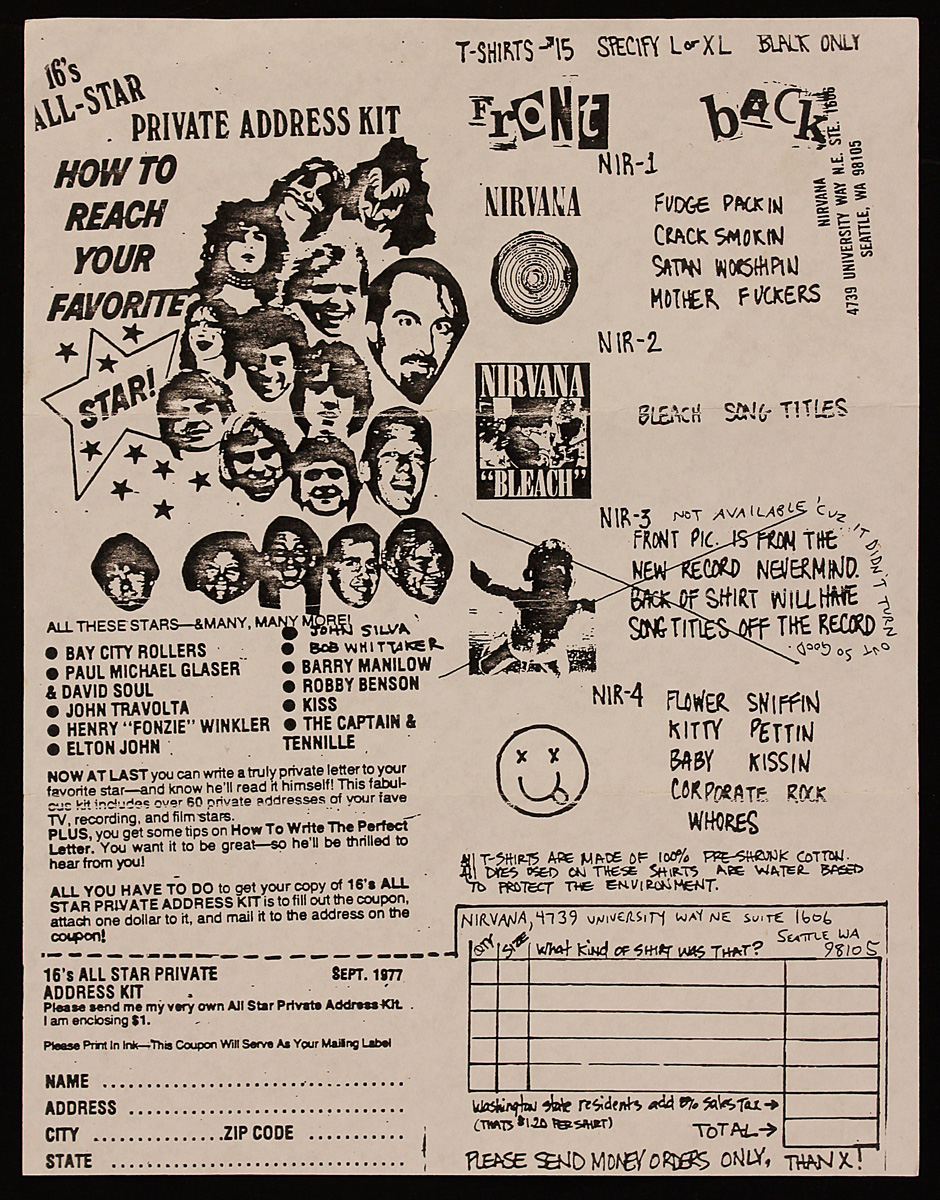 Lot Detail - Nirvana Signed Original Fan Newsletter and Merchandise Form Lot Detail - Nirvana Signed Original Fan Newsletter and Merchandise Form
