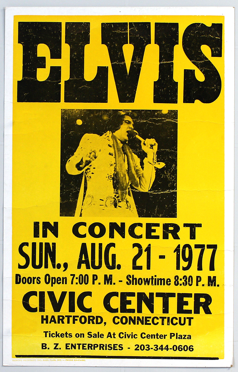 Lot Detail - Elvis Presley Original August 21 1977 Concert Poster Lot Detail - Elvis Presley Original August 21 1977 Concert Poster