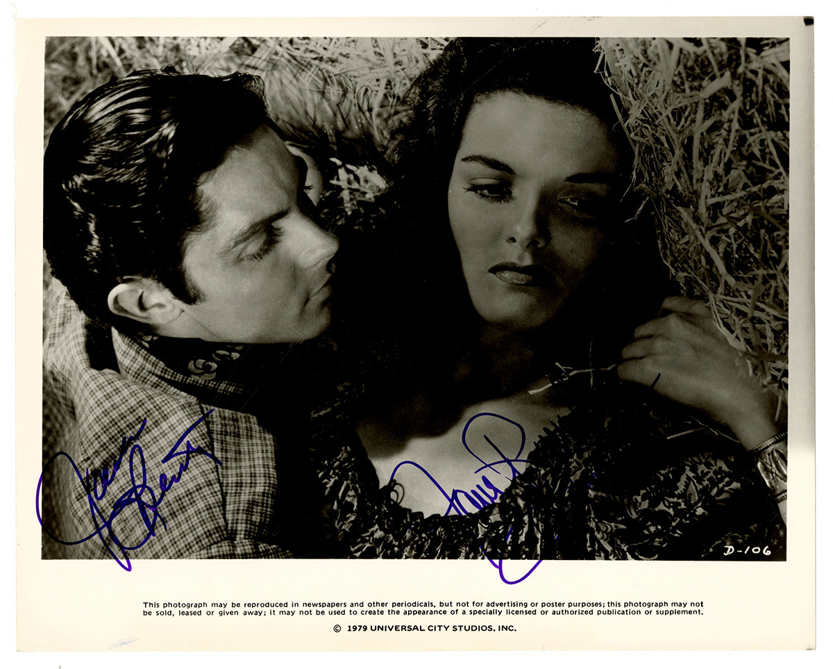 Lot Detail Jane Russell And Jack Beutel Signed The Outlaw Photograph