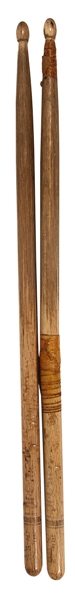 Lot Detail Rush Neil Peart Stage Used Drumsticks From 4251979 Show