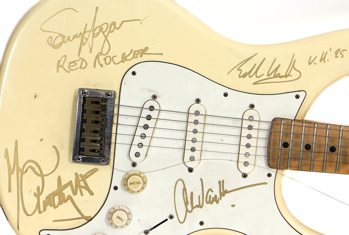 Lot Detail - Van Halen Signed Washburn Cream Electric Guitar Lot Detail - Van Halen Signed Washburn Cream Electric Guitar